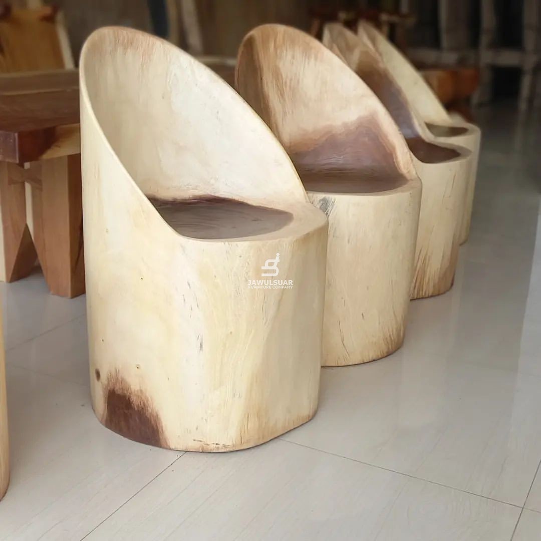 Monkey Pod Wood Scoop Seat
