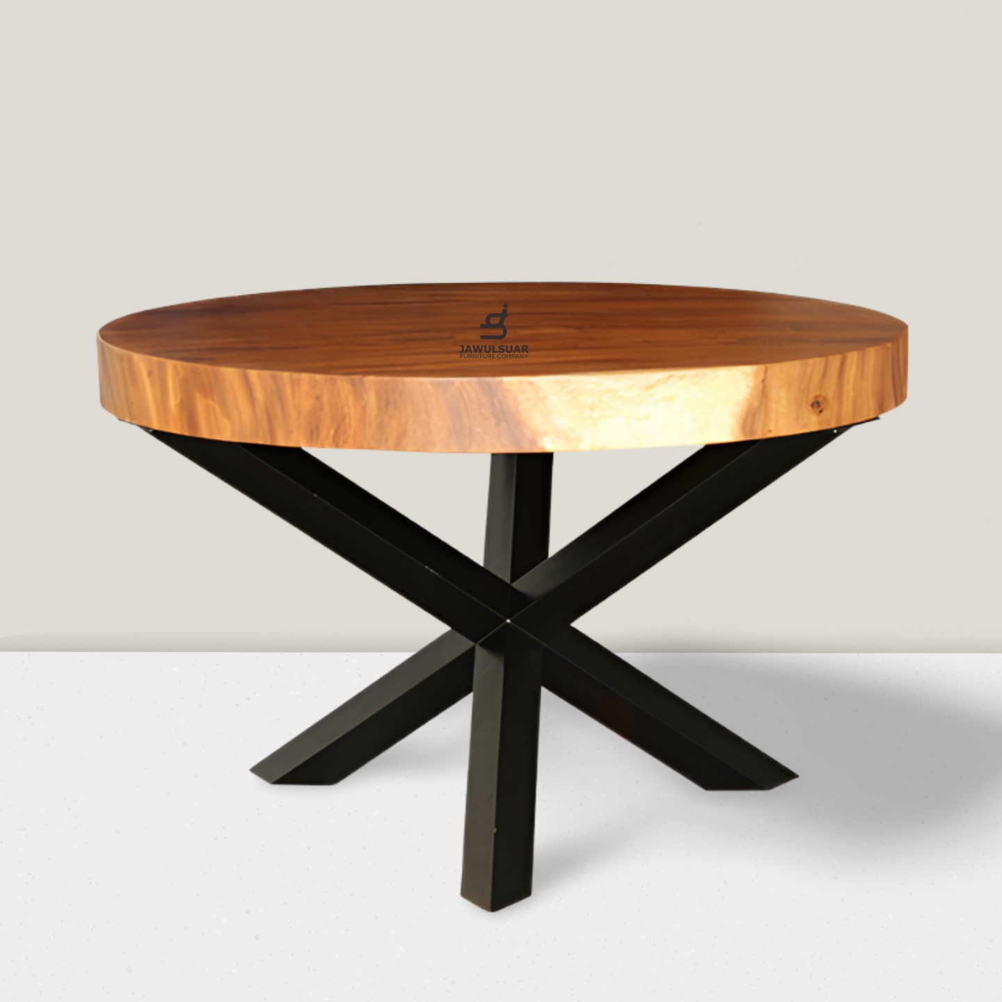 live edge wood round dining table